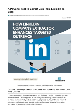 A Powerful Tool To Extract Data From LinkedIn To Excel.pdf