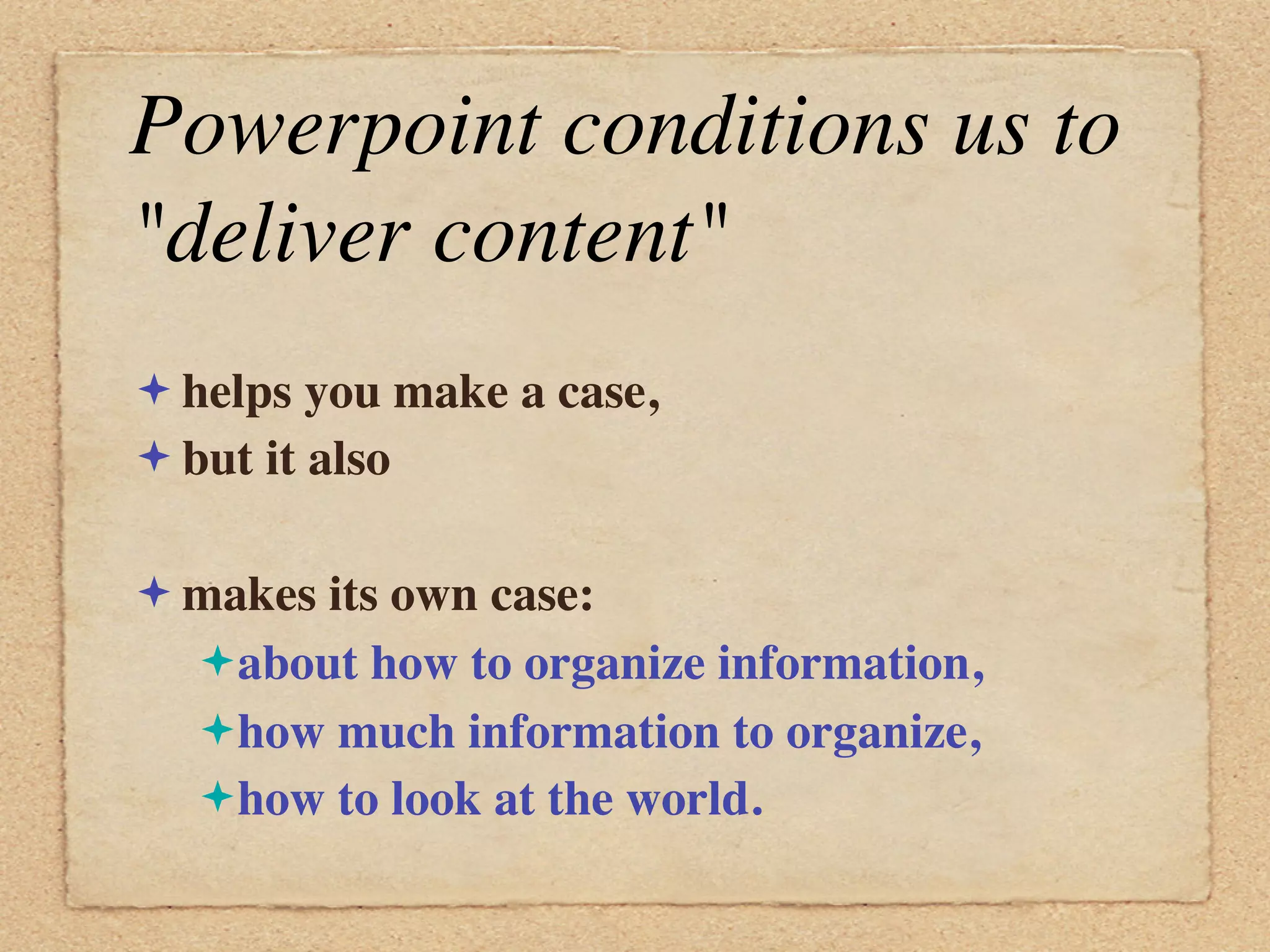 A powerpoint against powerpoint.key
