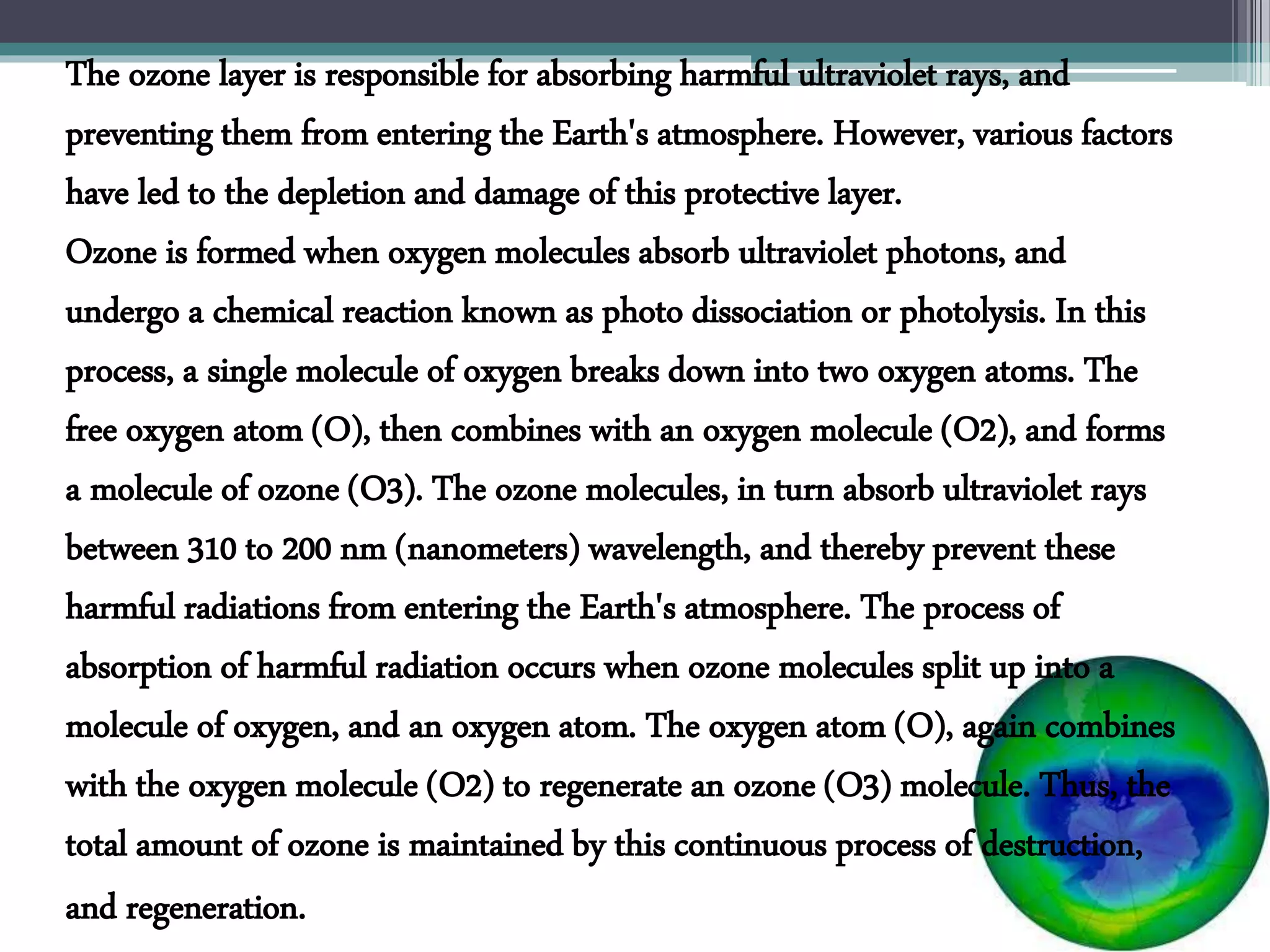 A power point presentation on ozone depletion | PPTX