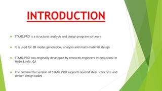 A powerpoint presentation on staad | PPTX