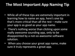 App Naming Tip | PPT