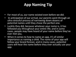 App Naming Tip | PPT