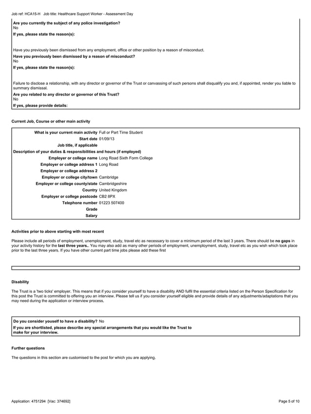 health care assistant application form | PDF | Resume Writing and ...