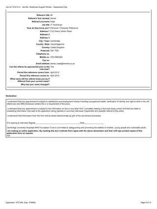 health care assistant application form | PDF