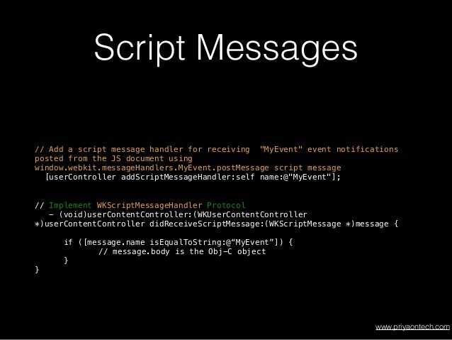 Native-Javascript Bridging Using WKWebViews in iOS8