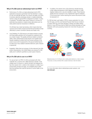 RPS (Radioisotope Power Systems )to NASA for use in space exploration ...