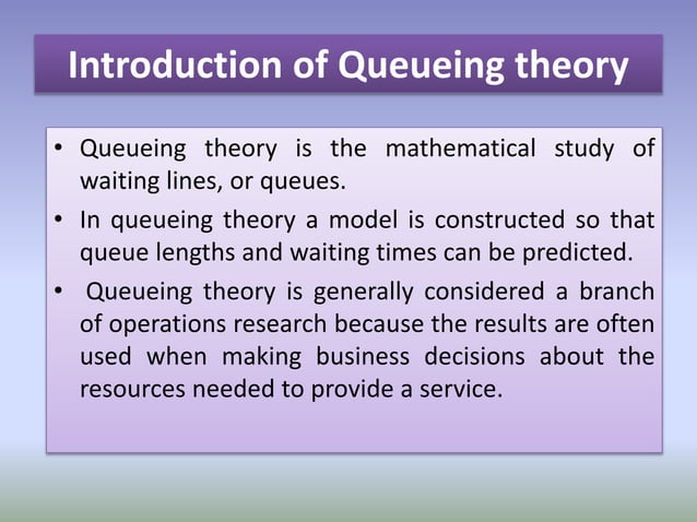 basics of stochastic and queueing theory | PPTX | Physics | Science