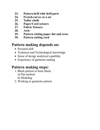 study on garments pattern , marker, spreading and cuttingApp 3204 | DOCX