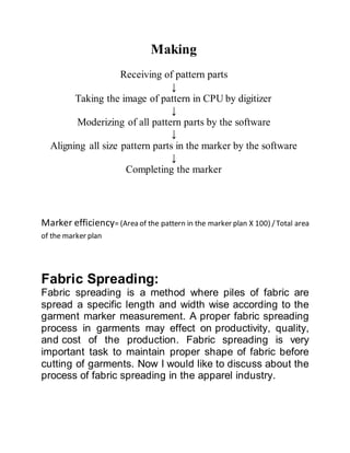 study on garments pattern , marker, spreading and cuttingApp 3204 | DOCX