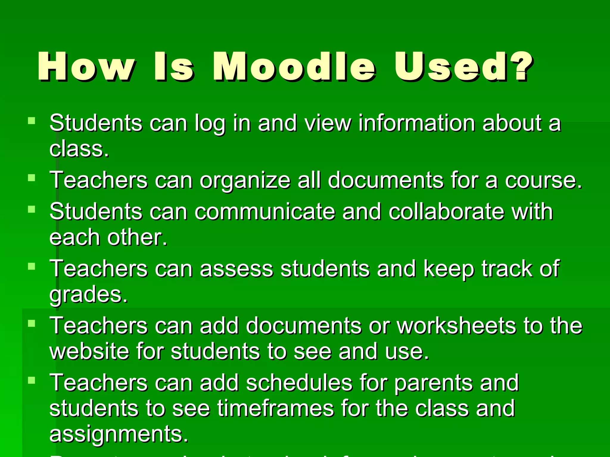 Moodle in the Classroom | PPT