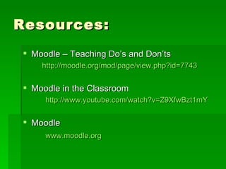 Moodle in the Classroom | PPT