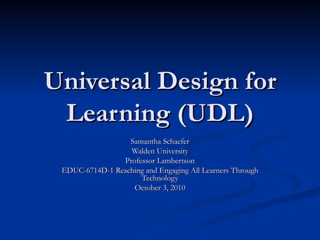 UDL Presentation | PPT