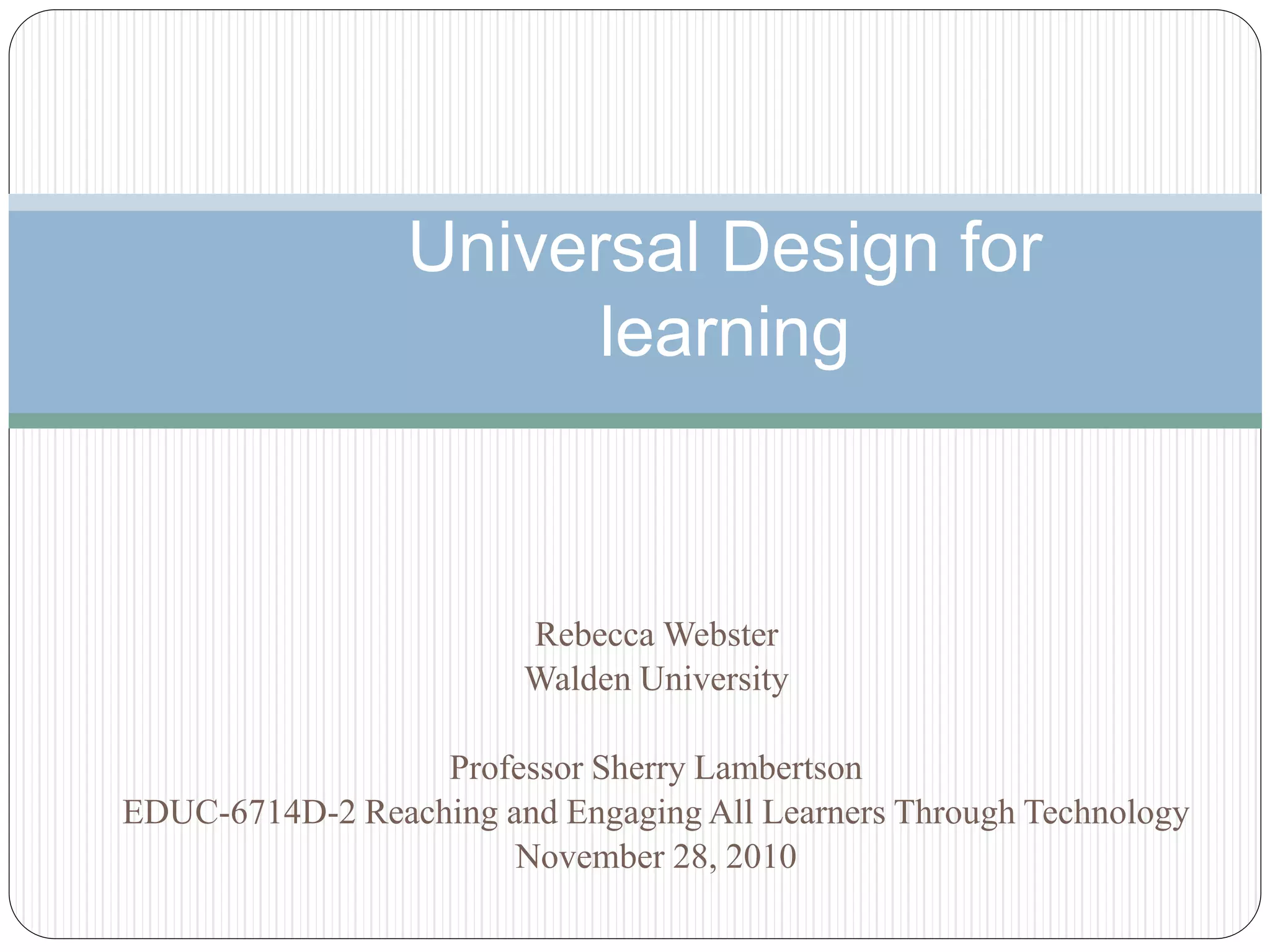 Universal Design for Learning | PPTX