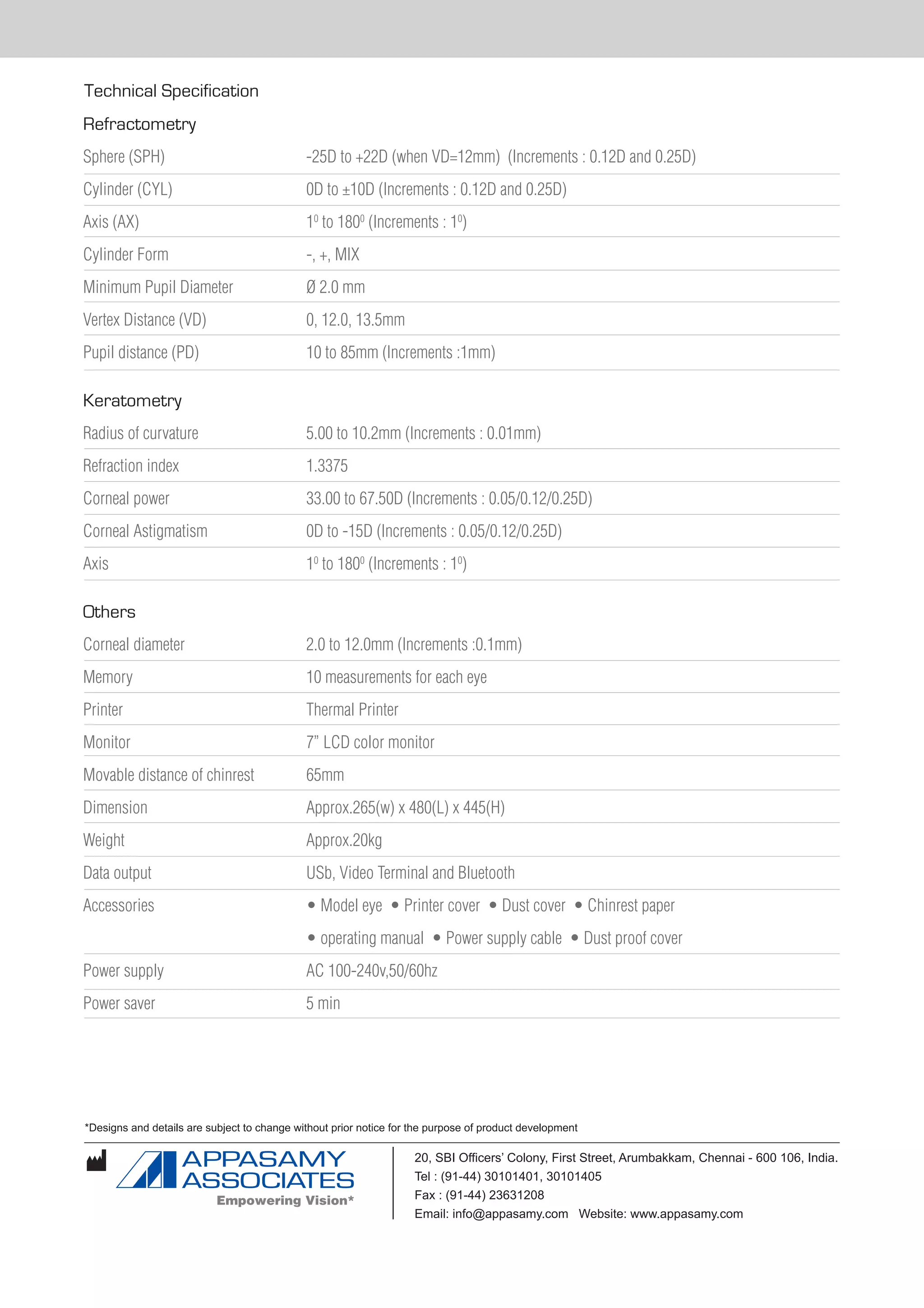 Appa Auto Refractor Keratometer | PDF