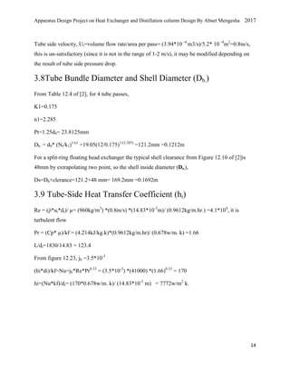 Apparatus design project on heat exchanger | PDF