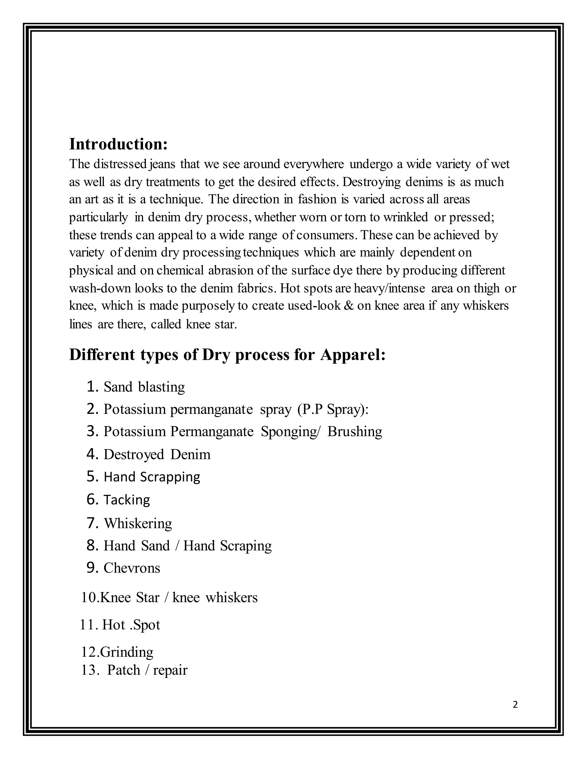 dry process for apparel | DOCX