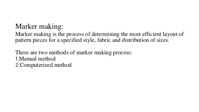Methods of Marker making in apparel industry