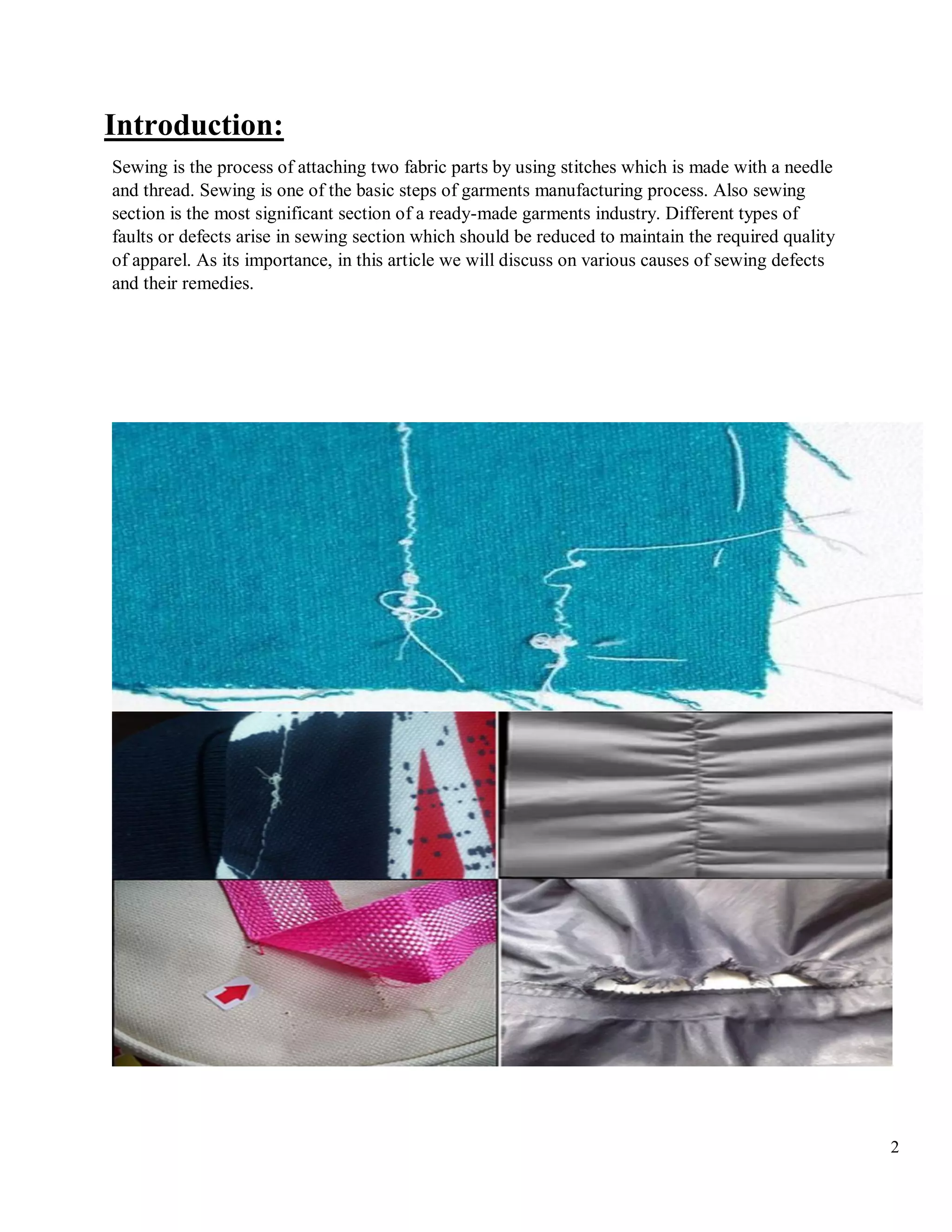 Sewing Defects Pdf Needlework Arts And Crafts