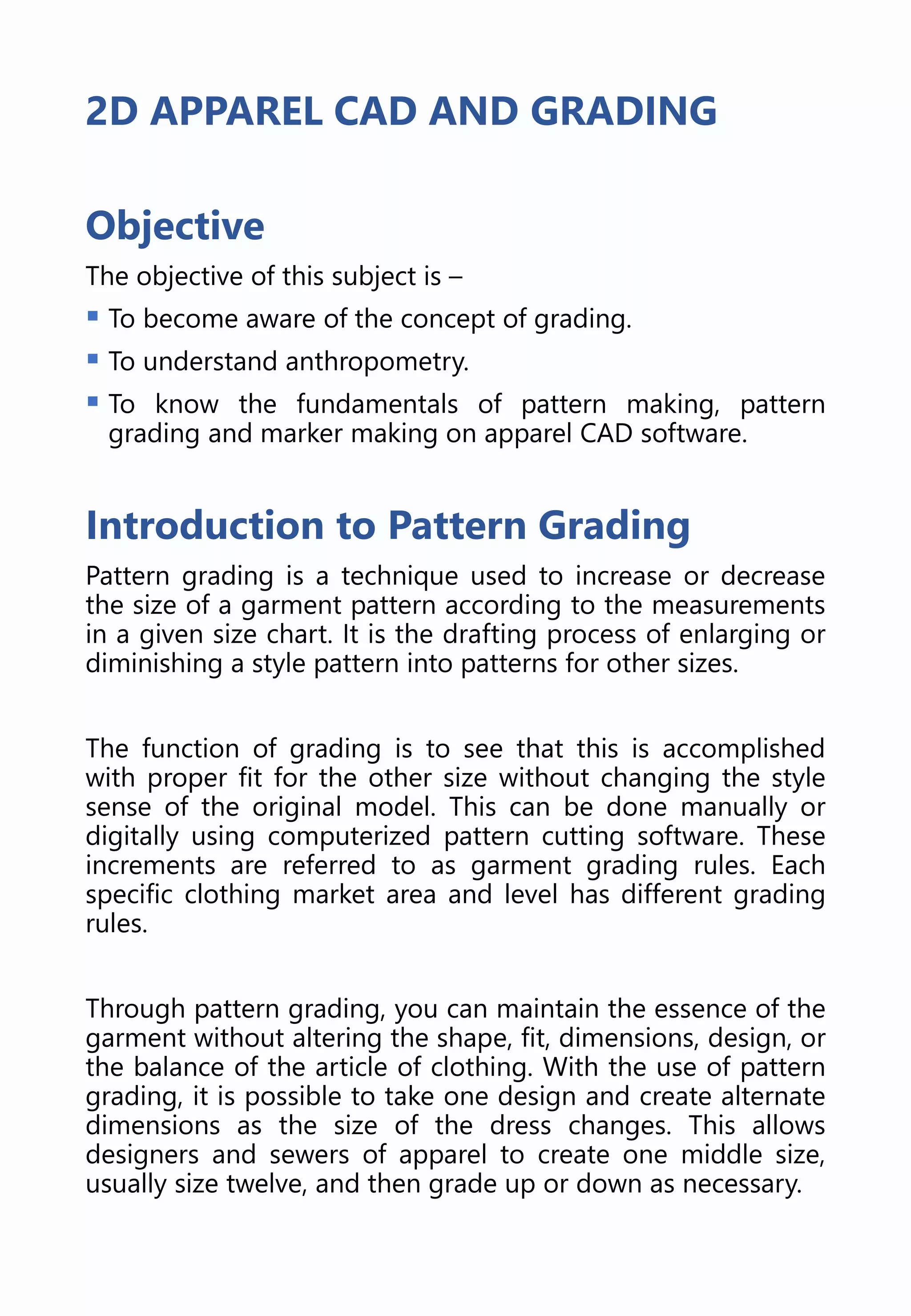 Apparel CAD and Grading Learning Diary | PDF