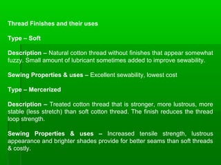 Sewing thread and use in Apparel Industry | PPT
