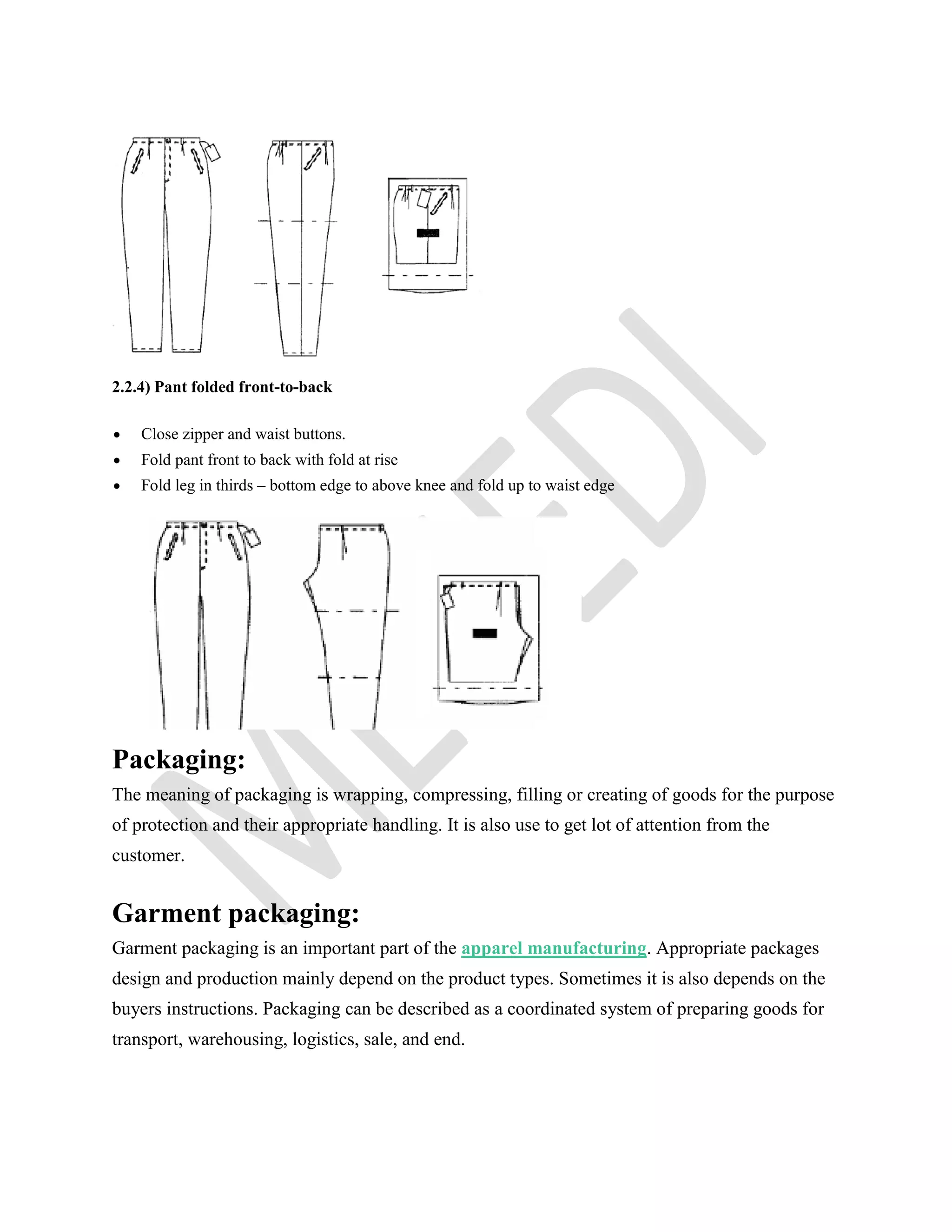 Apparel finishing process (folding and packaging) | PDF