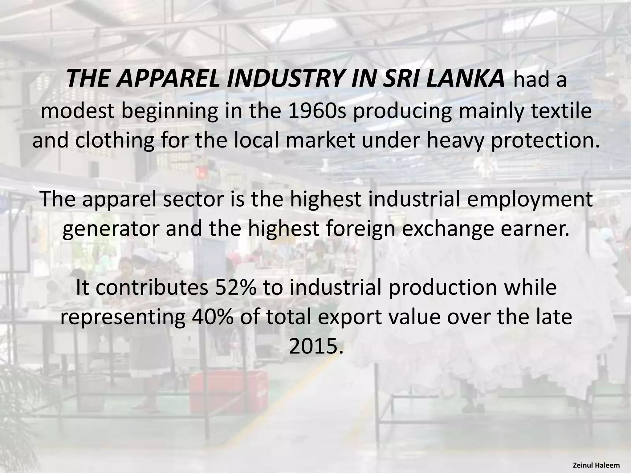 Apparel industry sri lanka | PPSX | Apparel Industry | Industries
