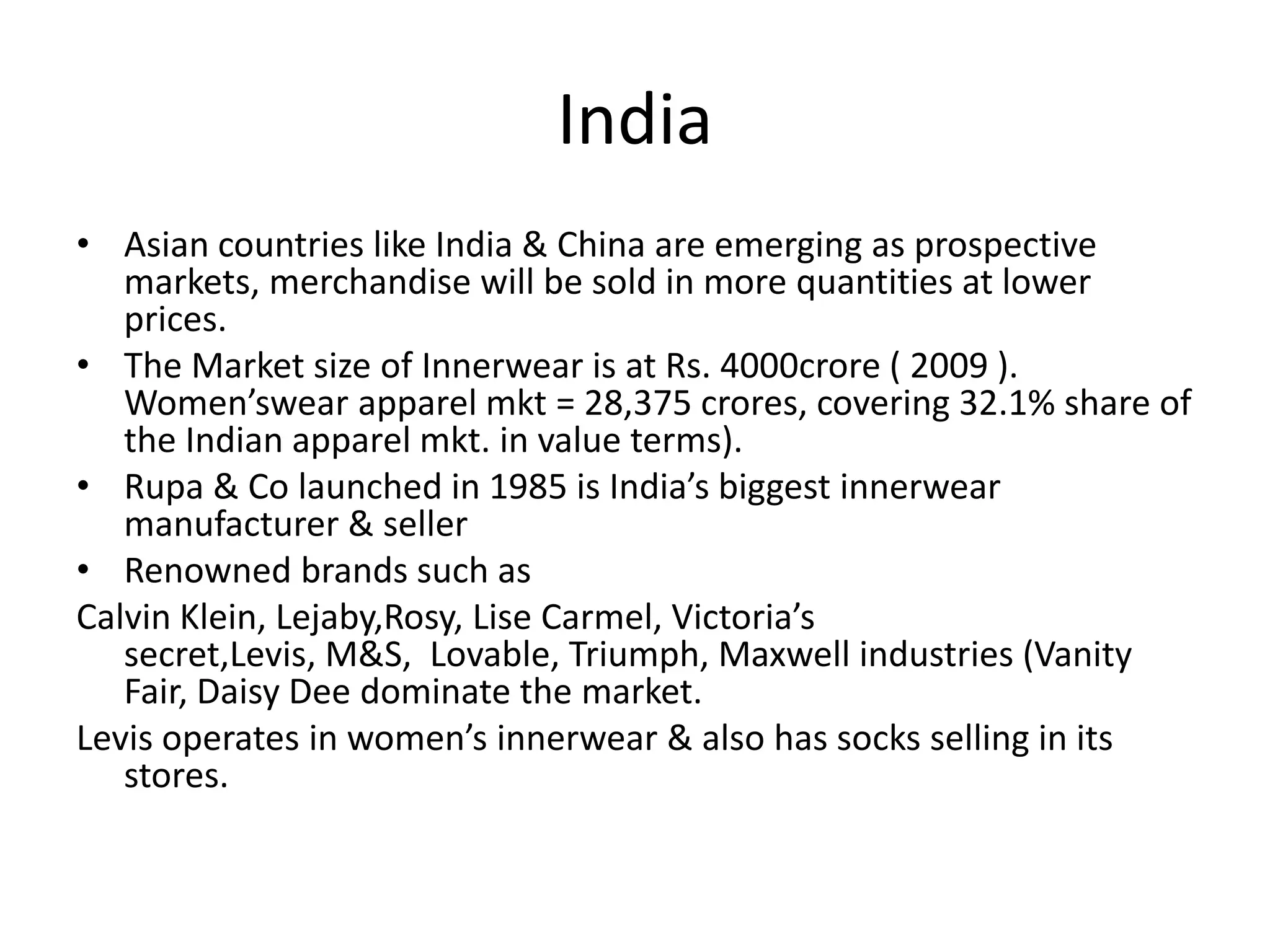 Apparel innerwear category india | PPTX | Women\'s Intimates and ...