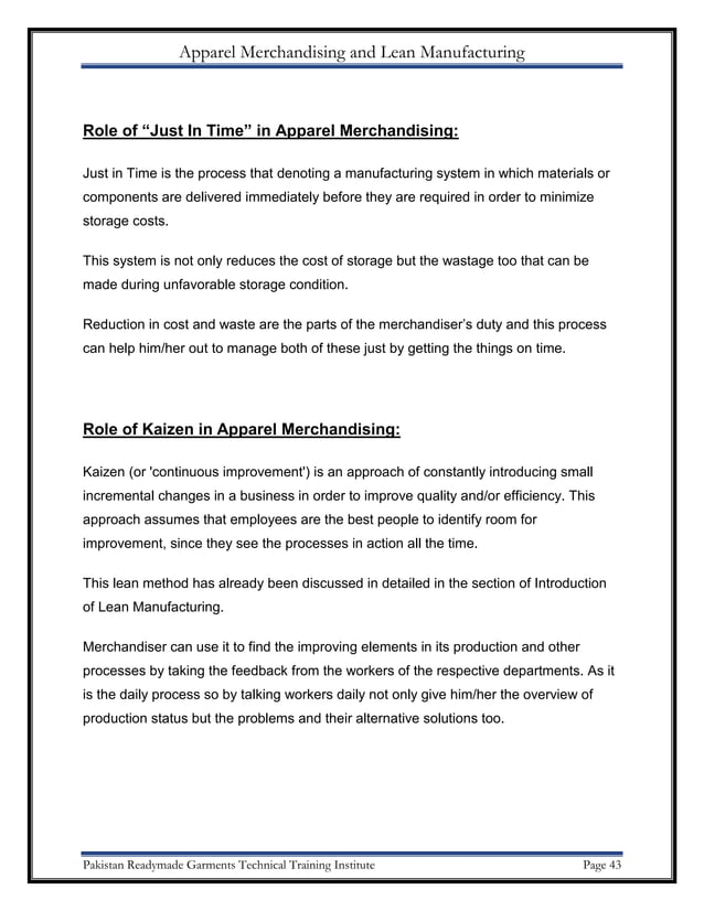 Lean Process & Merchandising Management | PDF