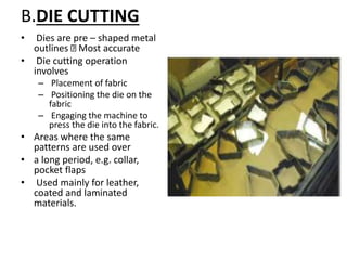 CUTTING DEPARTMENT OF APPAREL INDUSTRY. | PPTX