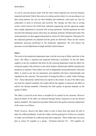 Apparel production process | PDF