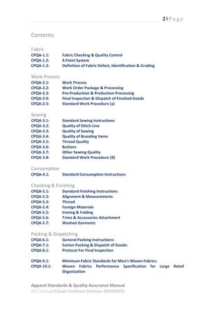 Apparel Standards & Quality Assurance / Wovens | PDF | Women\'s ...