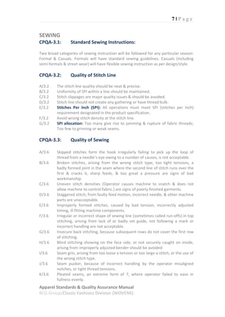 Apparel Standards & Quality Assurance / Wovens | PDF | Women\'s ...
