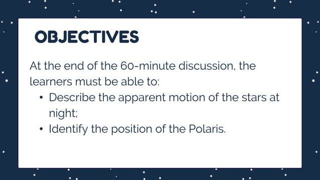 APPARENTMOTION OF OF STARS AND CONSTELLATION | PPT