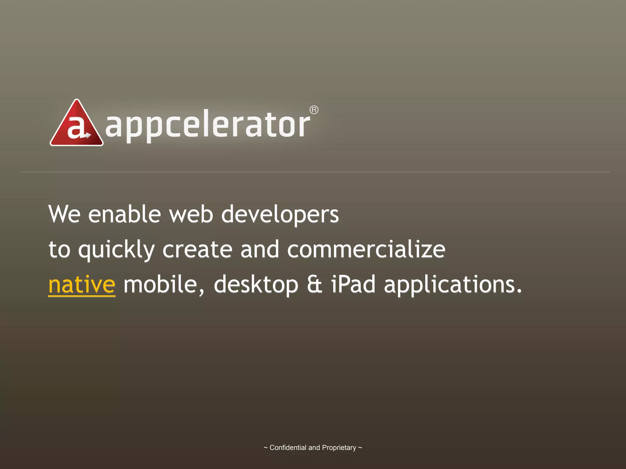 Appcelerator Overview | PPT