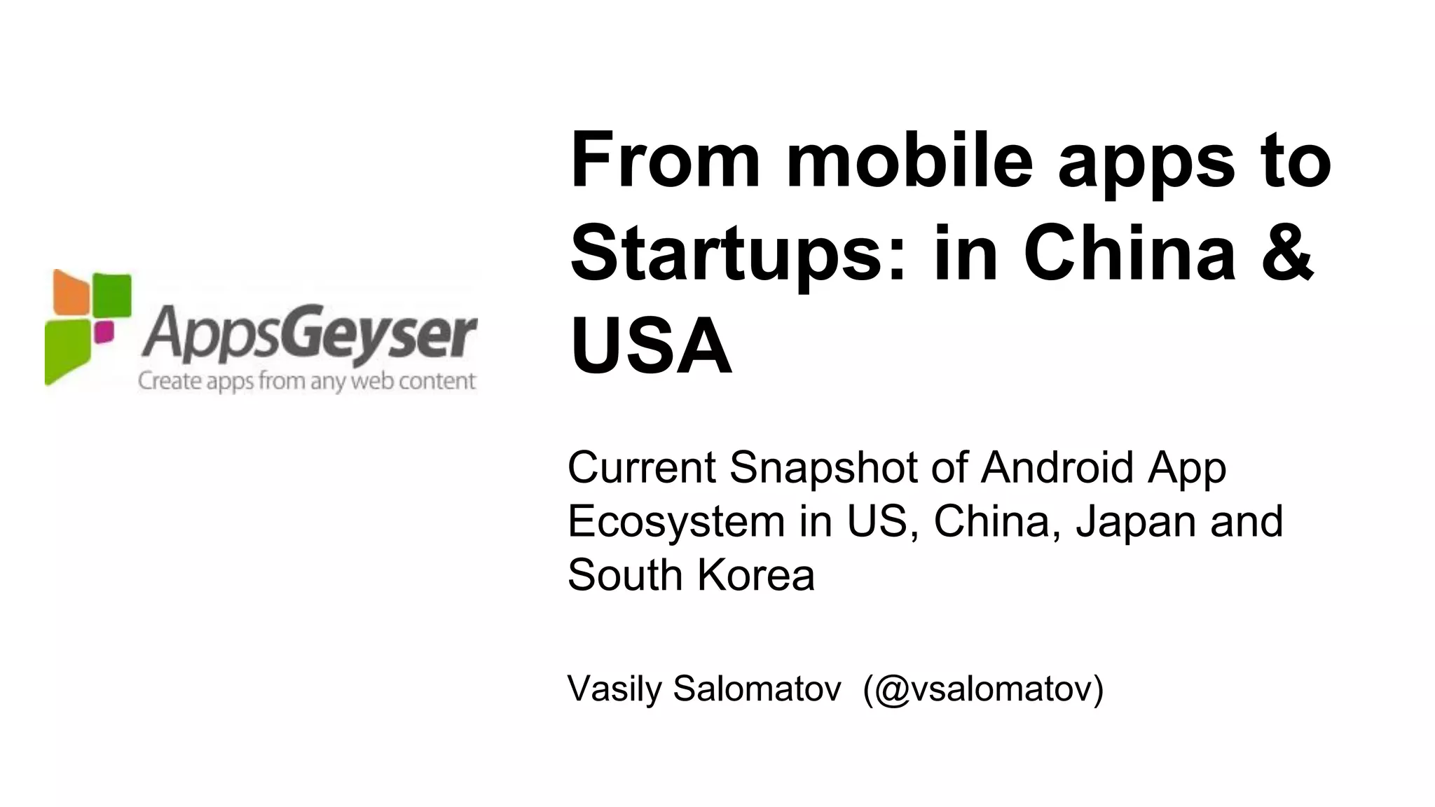 Appsgeyser @ Mobile Apps China Conference | PPT