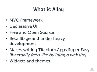 Learning Appcelerator® Alloy™ | PPT
