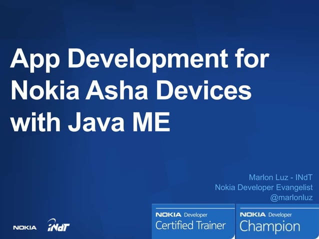 Nokia Asha App Development - Part 1 | PPTX