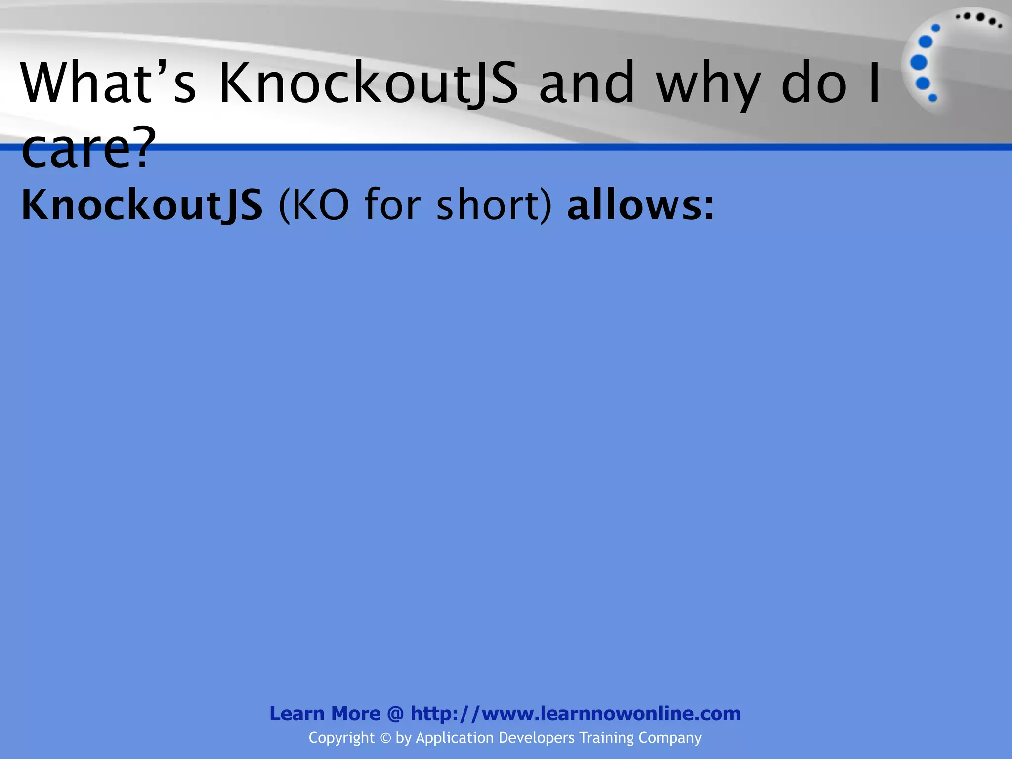 Knockoutjs With Aspnet Mvc Ppt
