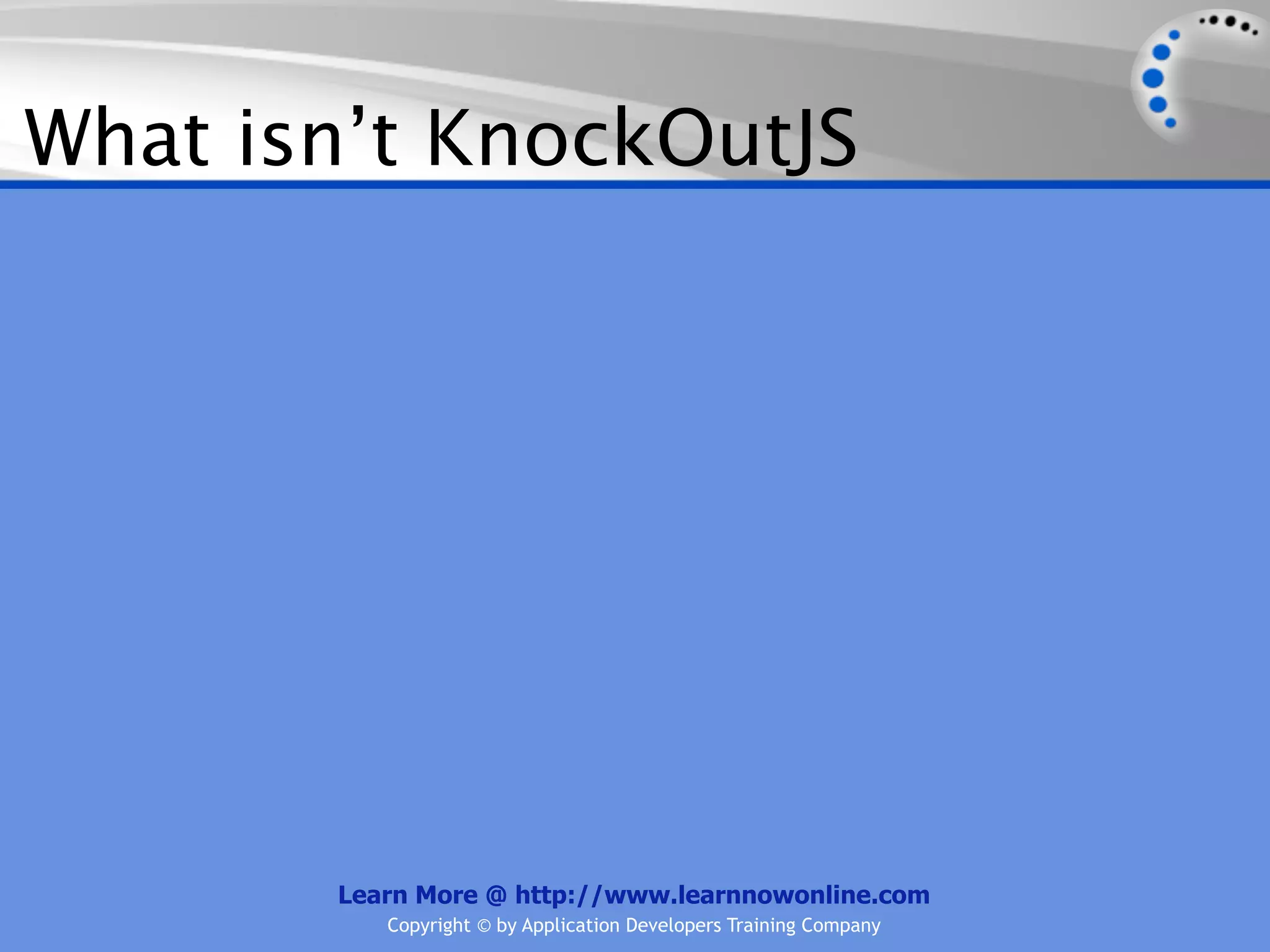 KnockOutJS with ASP.NET MVC | PPT