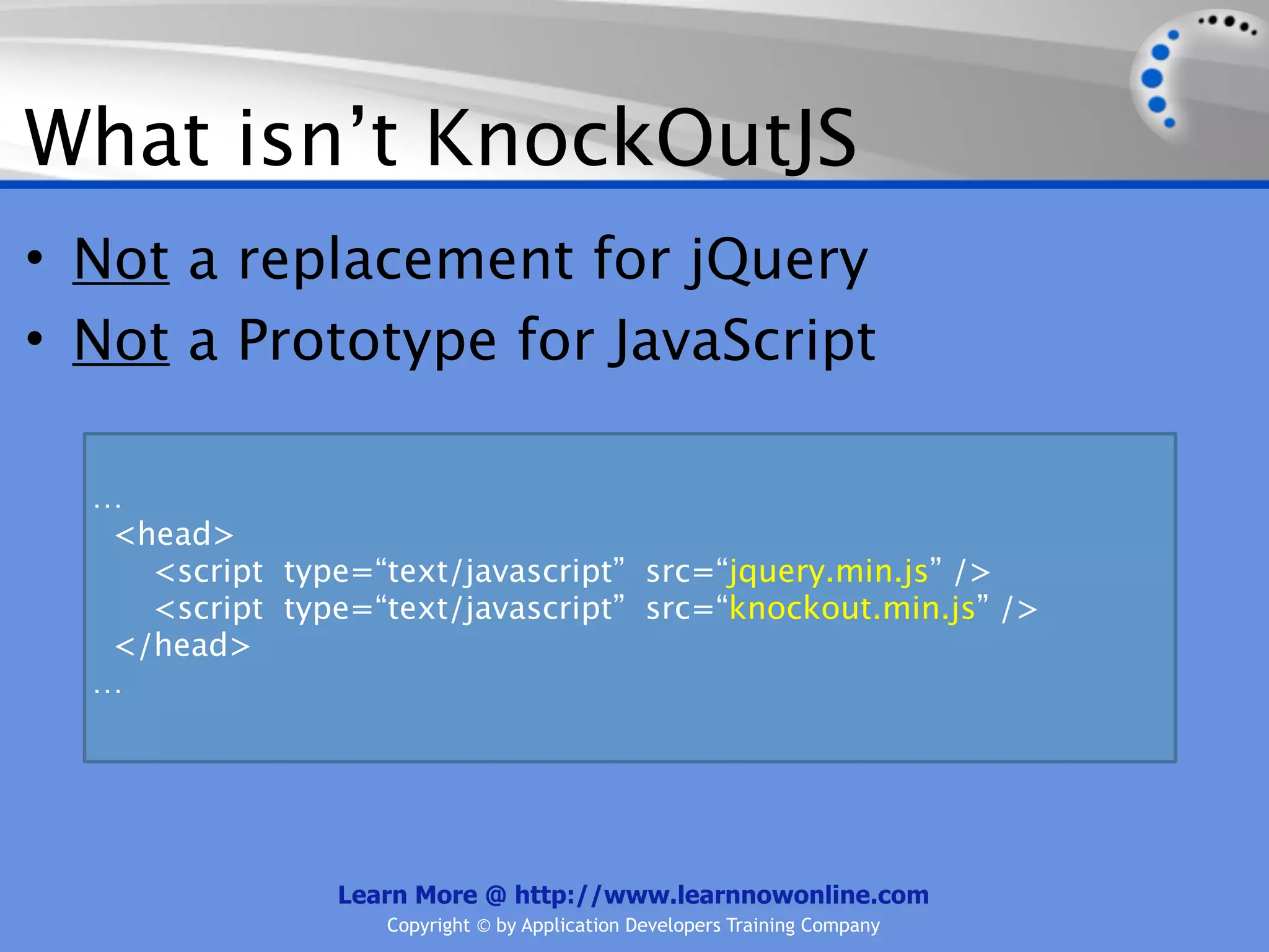 KnockOutJS with ASP.NET MVC | PPT