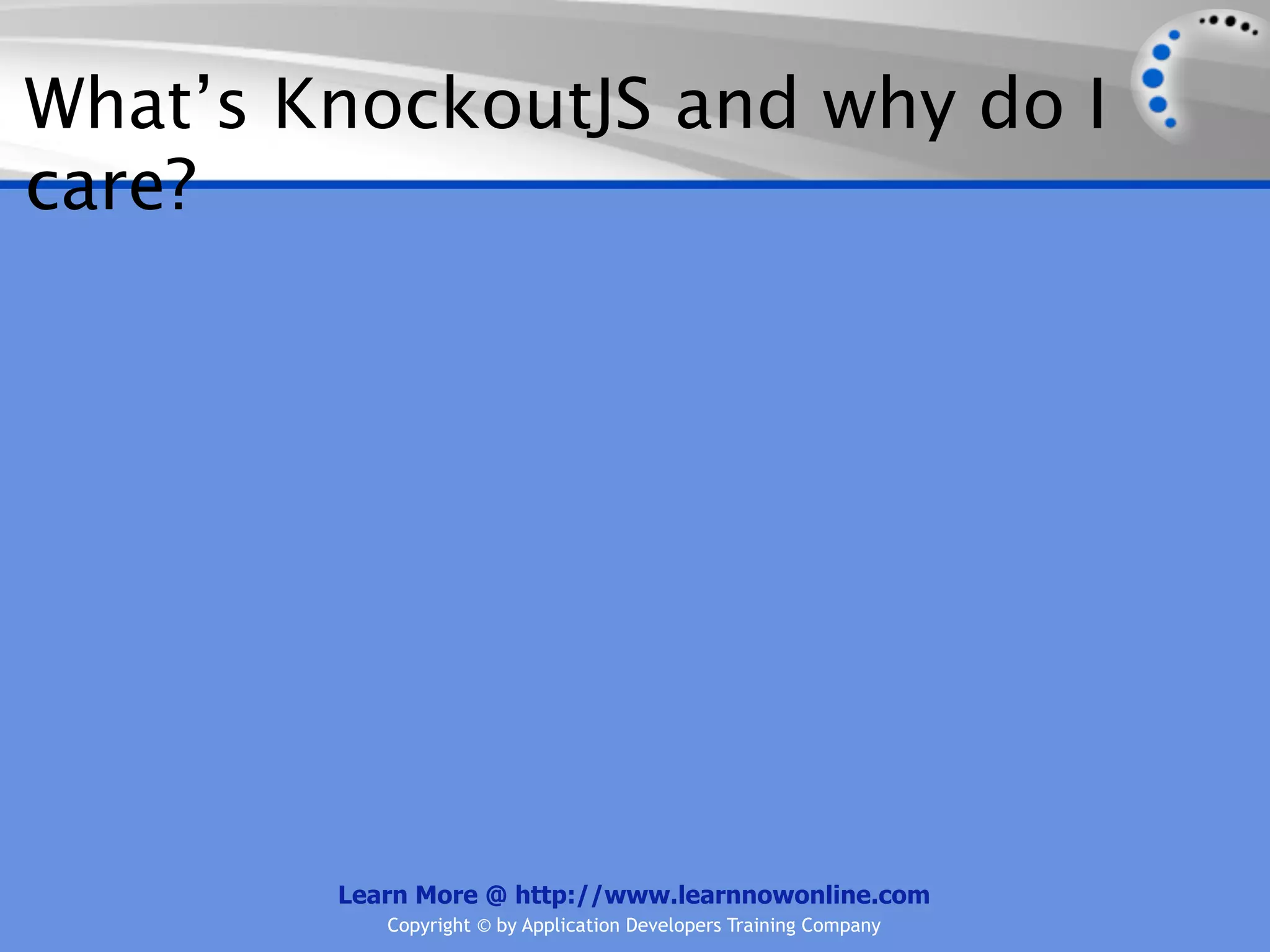 KnockOutJS with ASP.NET MVC | PPT