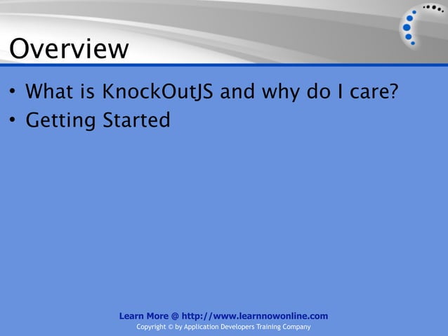 KnockOutJS with ASP.NET MVC | PPT