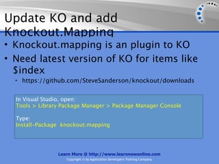 KnockOutJS with ASP.NET MVC | PPT