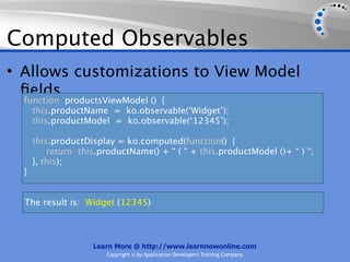 KnockOutJS with ASP.NET MVC | PPT