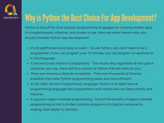 A Comprehensive Guide to App Development with Python - AppsDevPro | PDF