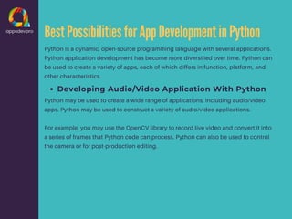 A Comprehensive Guide to App Development with Python - AppsDevPro | PDF