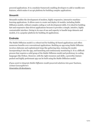 App development with stable diffusion model Unlocking the power of generative AI.pdf