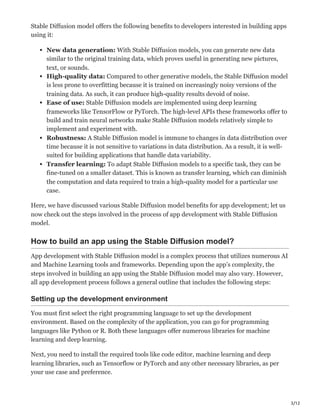 App development with stable diffusion model Unlocking the power of ...