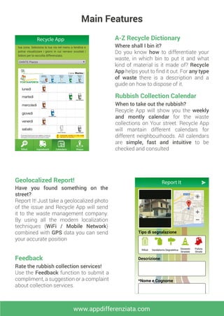 Recycle App - The innovative mobile guide for the waste collection and ...