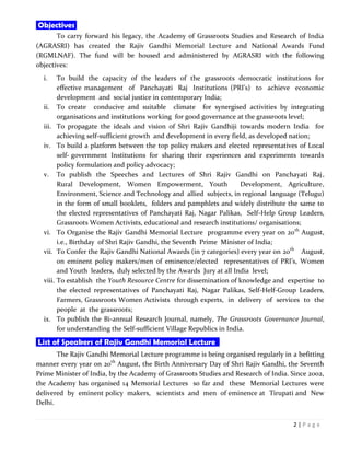 Appeal for donations for the rajiv gandhi memorial lecture fund | PDF